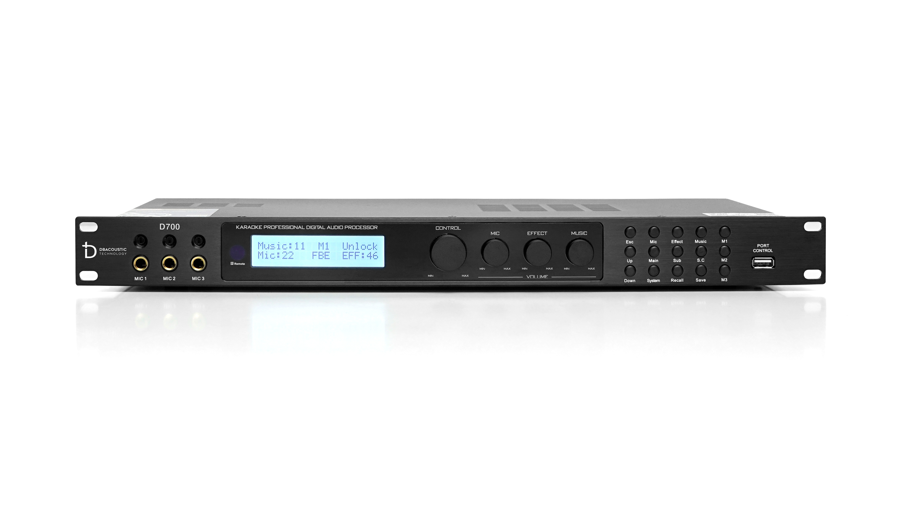 Vang số DBacoustic D700 – DSP 64-Bit, EQ 15 Band, xử lý sạch tiếng